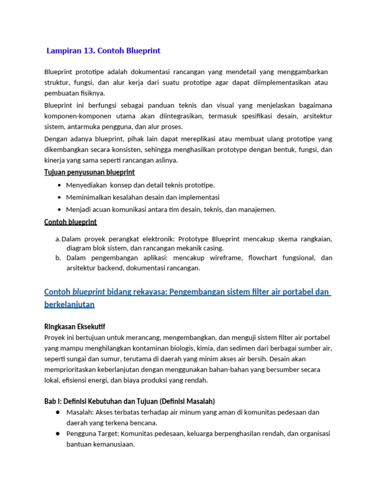 Blueprint Prototipe Sistem Filter Air | PDF