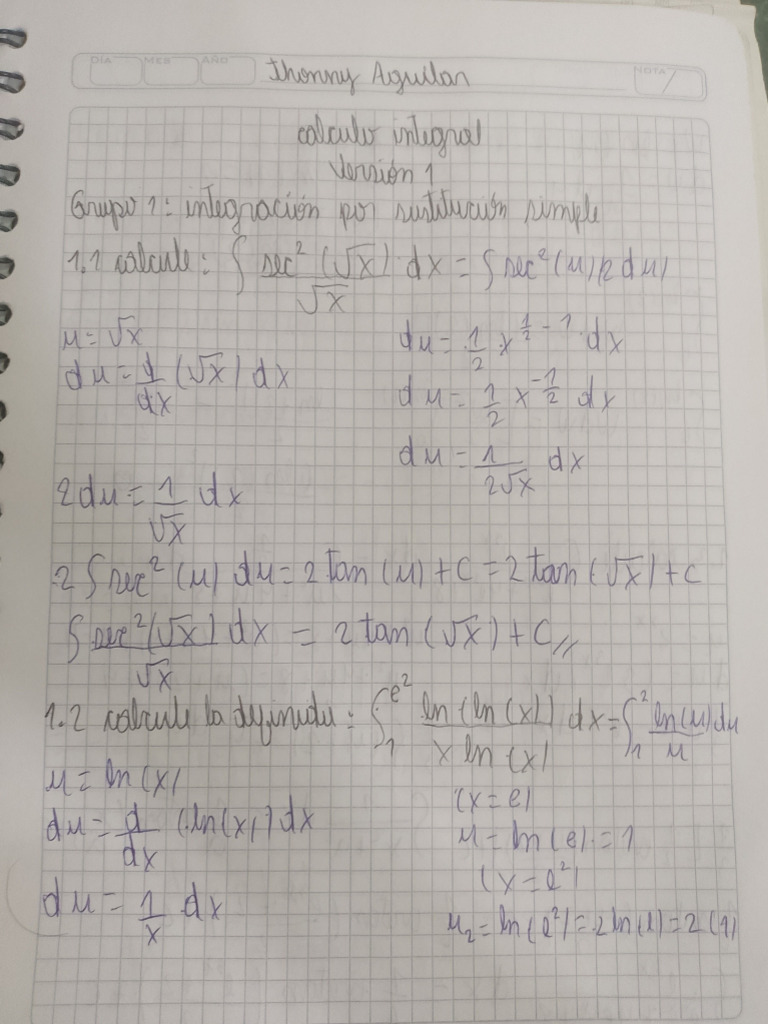 Tarea de Calculo Integral Versión 1 (1) | PDF
