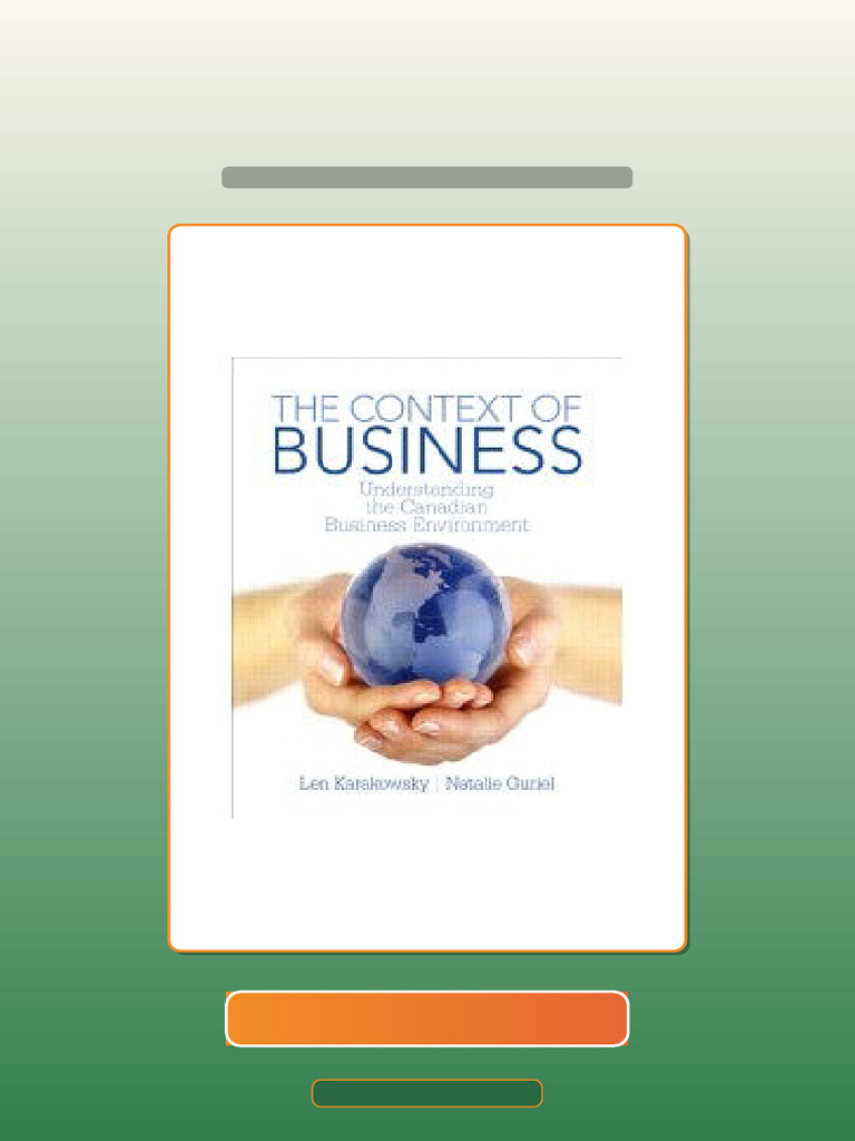 Test Bank for the Context of Business Understanding the Canadian ...