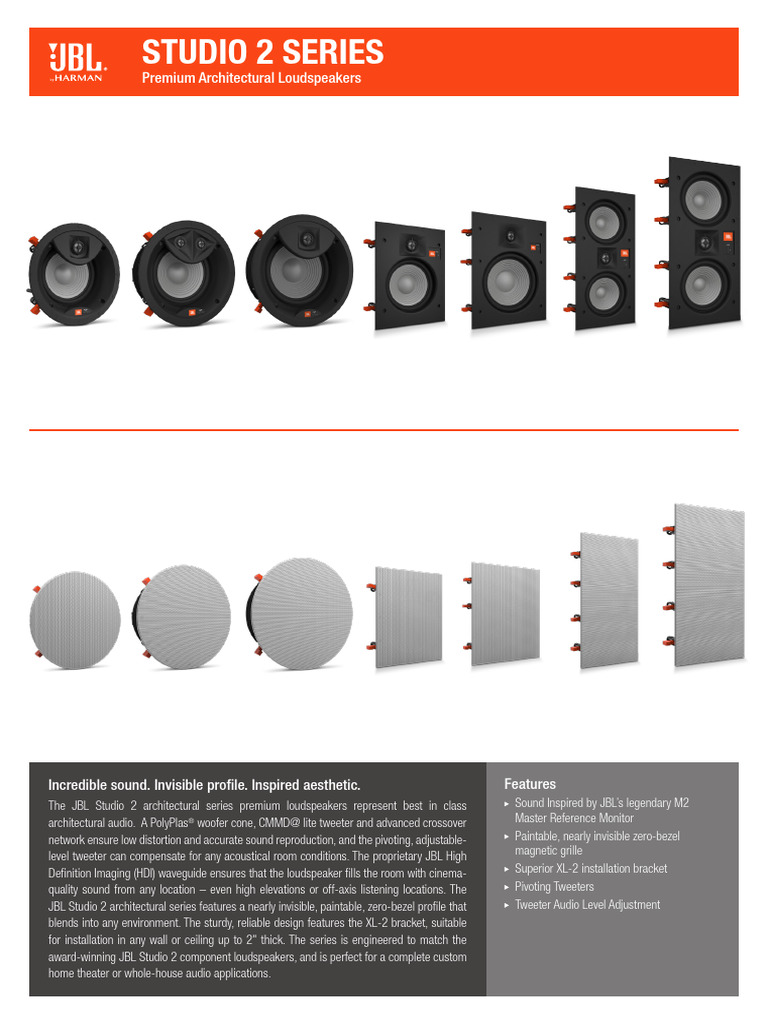 JBL Studio 2 Premium Architectural Speakers | PDF | Loudspeaker ...