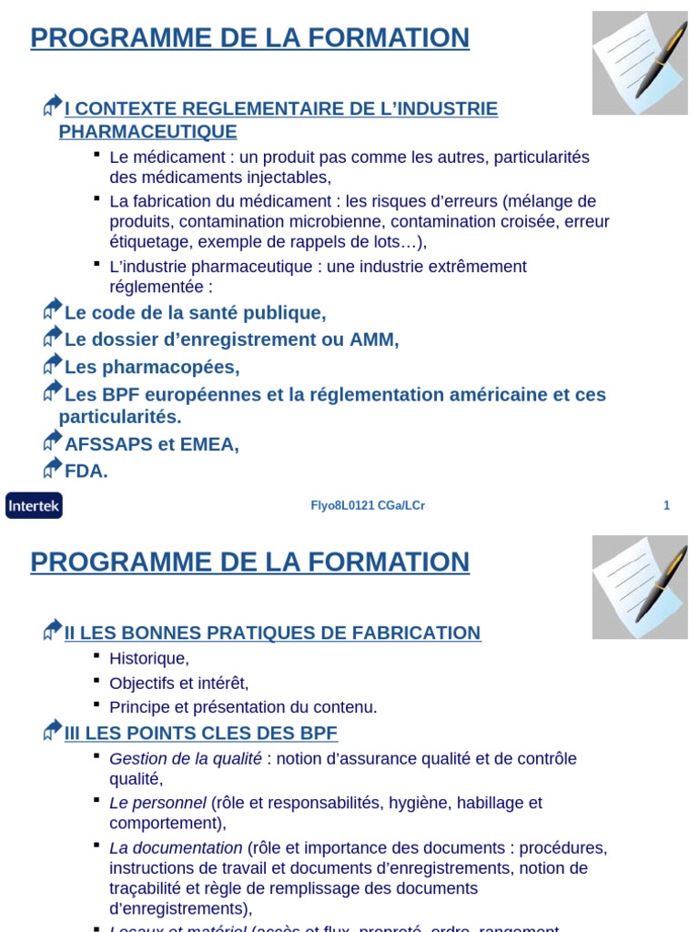 Réglementation et BPF en Pharmacie | PDF | Audit | Administration des ...