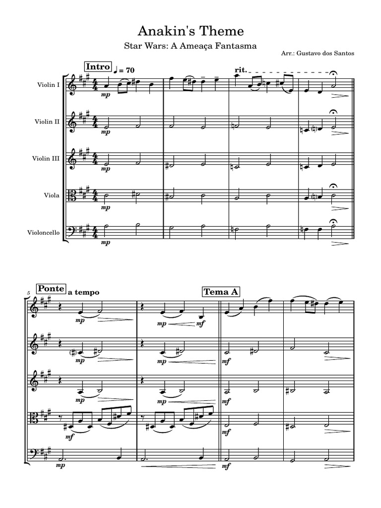 Anakins Theme | PDF | String Instruments