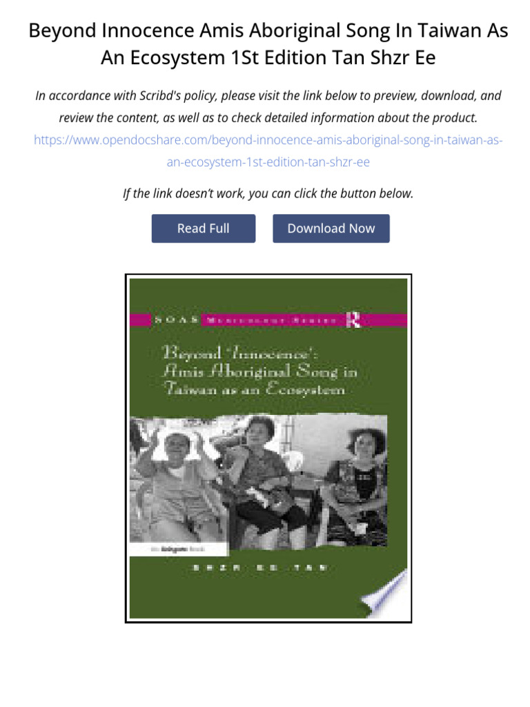 Beyond Innocence Amis Aboriginal Song in Taiwan as an Ecosystem 1st ...