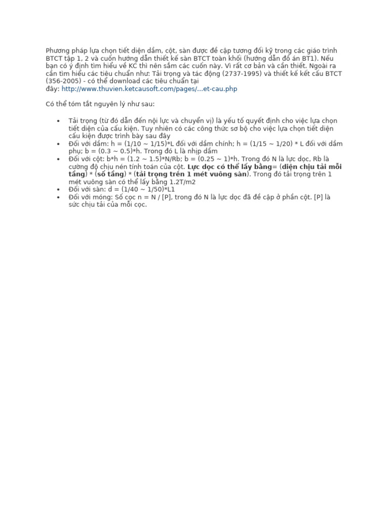 Chon So Bo Tiet Dien Dam + Cot | PDF