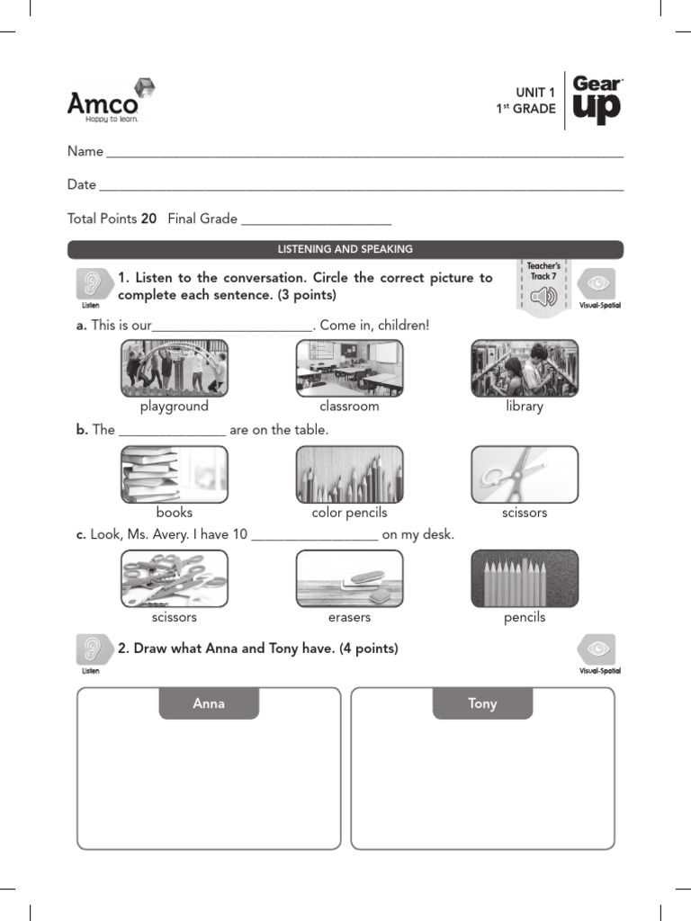 1st Grade Listening and Speaking Activities | PDF