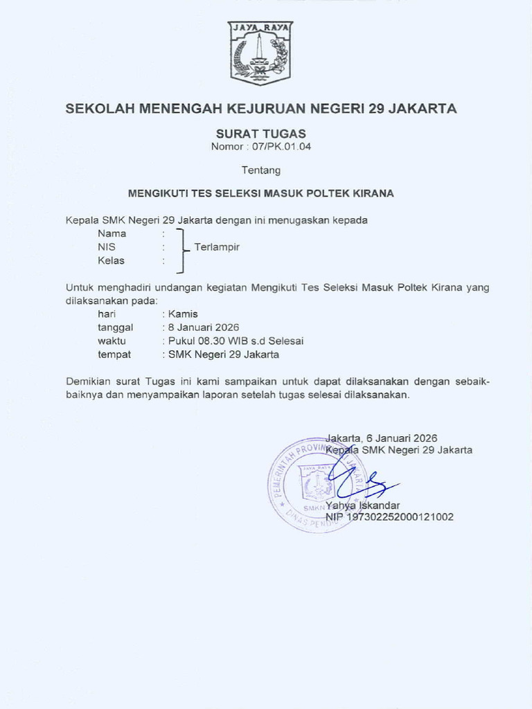 ST Seleksi Masuk Poltek Kirana | PDF