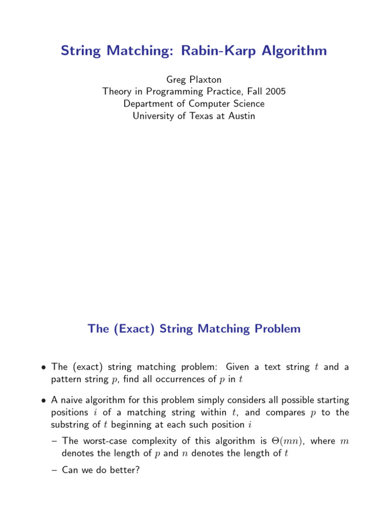 StringMatching-1 | PDF | Applied Mathematics | Algorithms