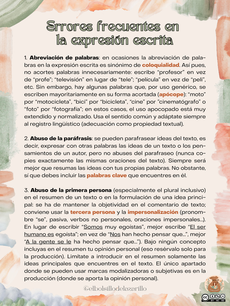 Errores Comunes en la Escritura | PDF | Puntuación | Sintaxis