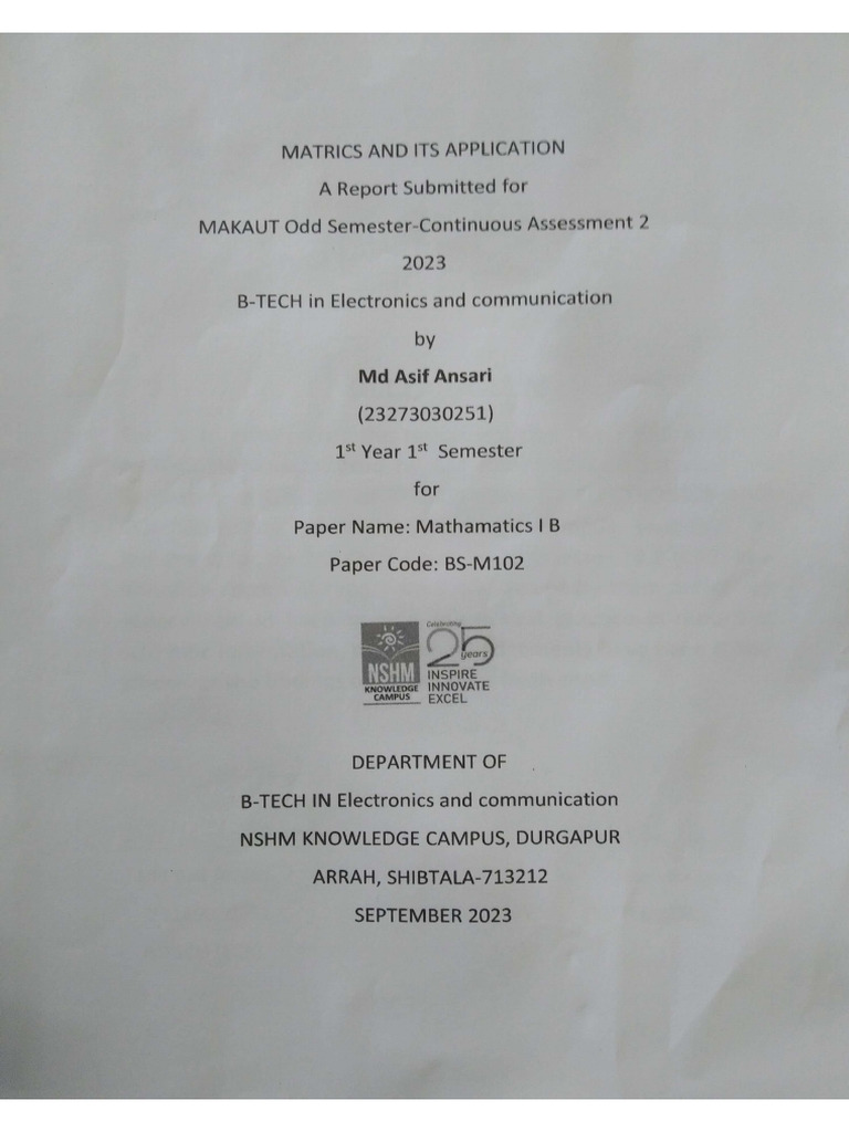 Md Asif Ansari.ece.1st Year | PDF