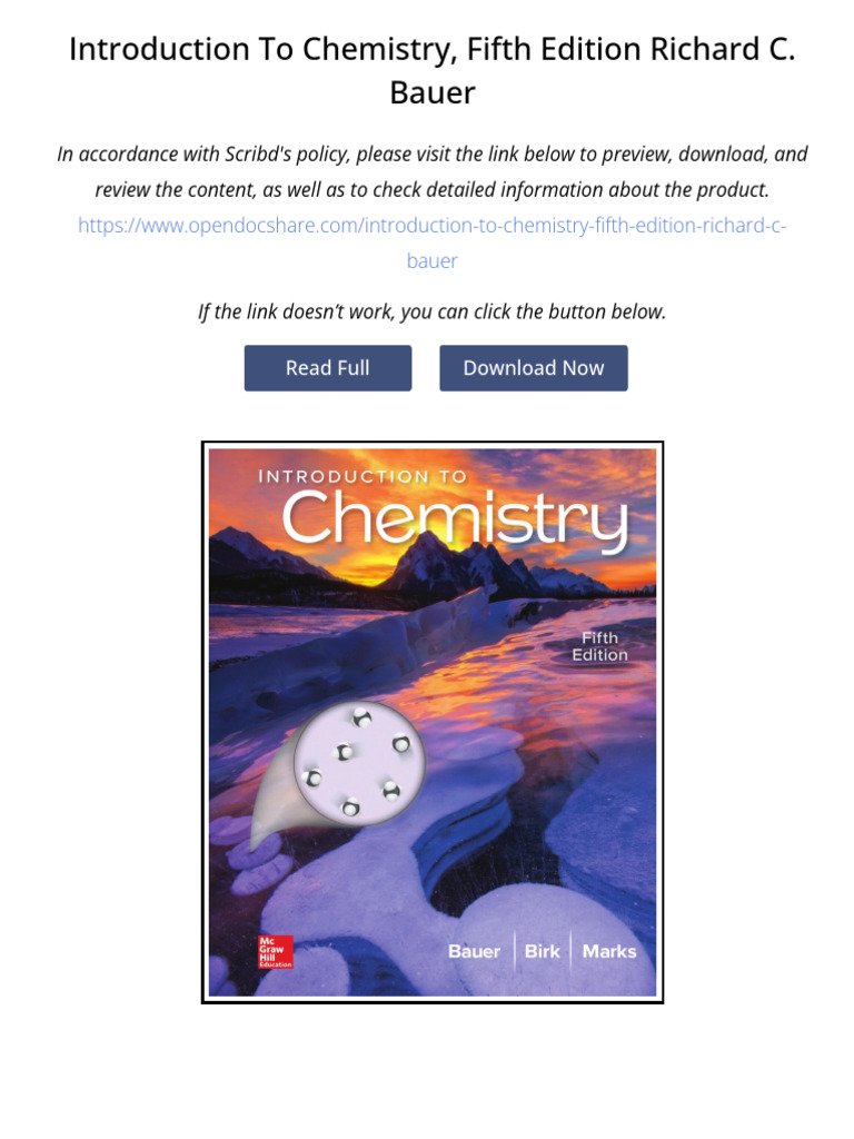 Introduction to Chemistry, Fifth Edition Richard C. Bauer | PDF ...