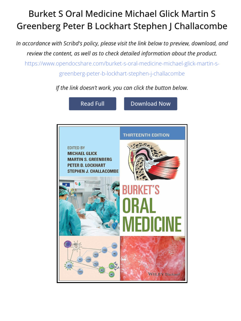 Burket s Oral Medicine Michael Glick Martin S Greenberg Peter B ...
