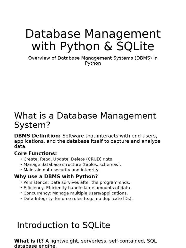 Database Management With Python SQLite (1) | PDF | Databases | Table (Database)
