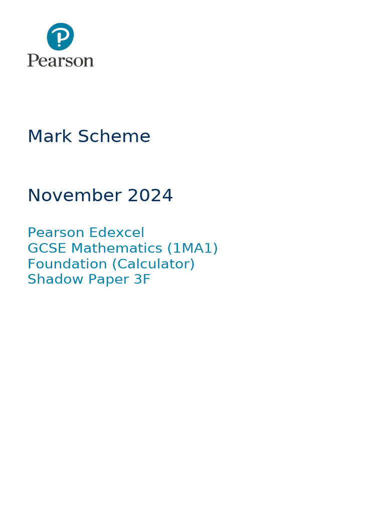 03d 1MA1 3F November 2024 Shadow Mark Scheme (Word) | PDF | Accuracy ...
