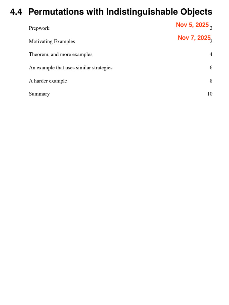 Distinguishable Permutations Explained | PDF | Mathematics | Combinatorics