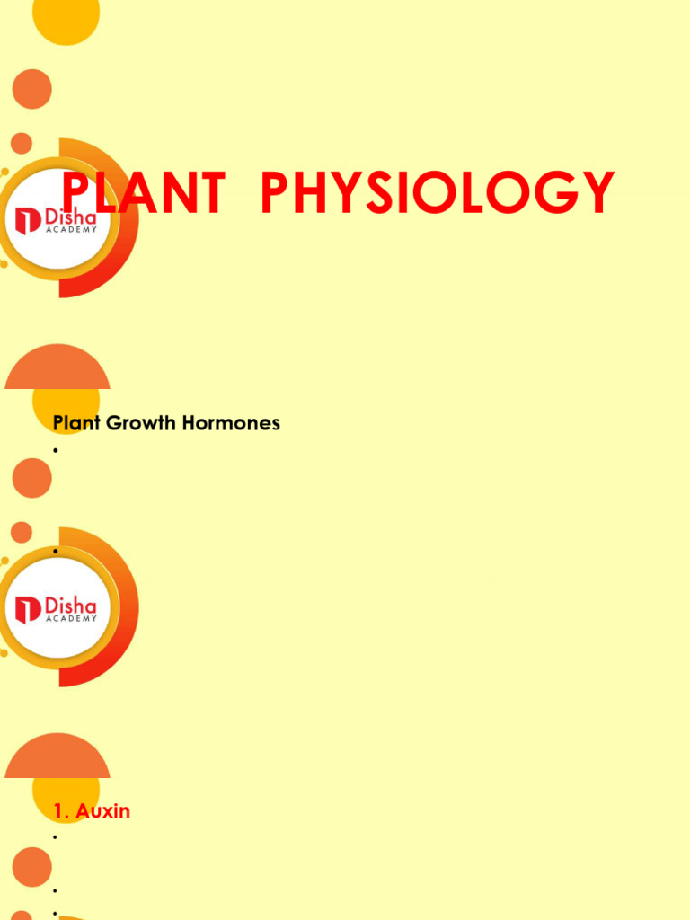 Plant Growth Hormones and Physiology | PDF | Auxin | Plant Hormone
