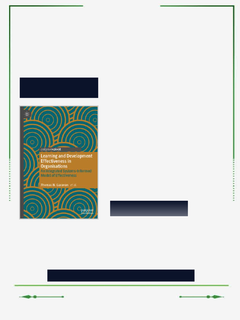 Learning and Development Effectiveness in Organisations: An Integrated ...