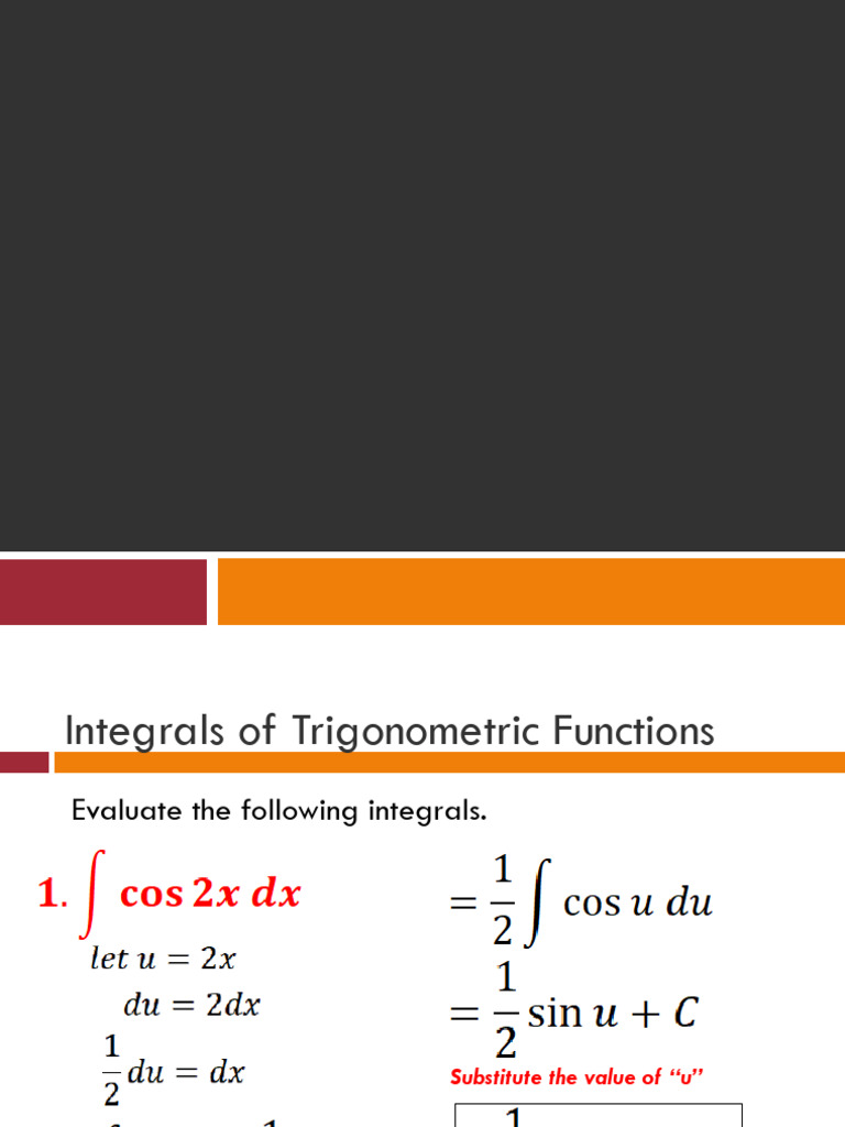 4 - Solutions to Integrals of Trigonometric Functions Examples | PDF