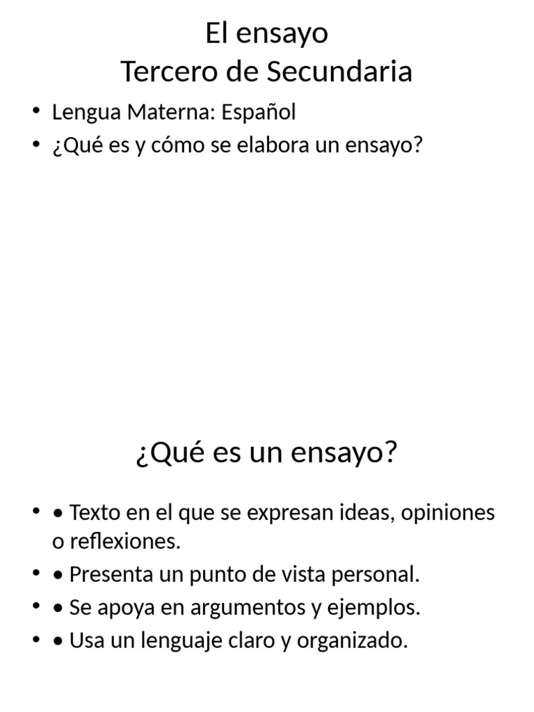 Guía para Escribir un Ensayo Escolar | PDF