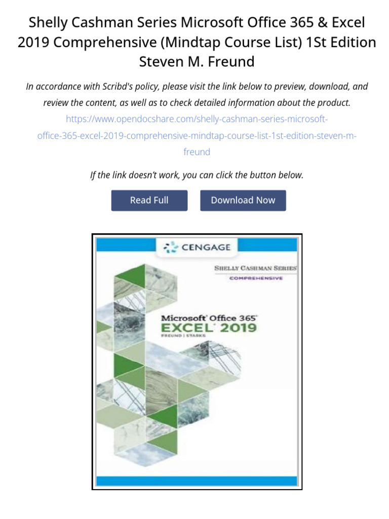 Shelly Cashman Series Microsoft Office 365 & Excel 2019 Comprehensive ...