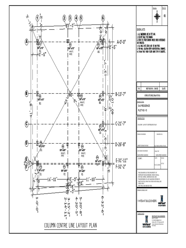 Column and Footing Layout Plans | PDF