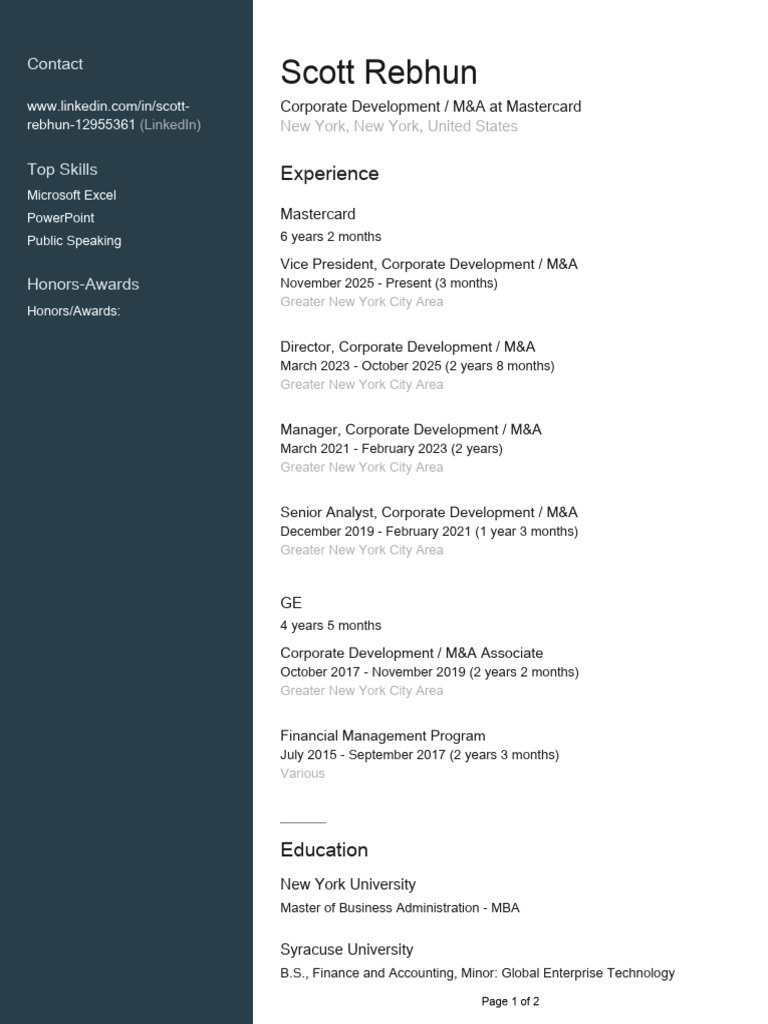 Scott Rebhun: M&A Expert Profile | PDF