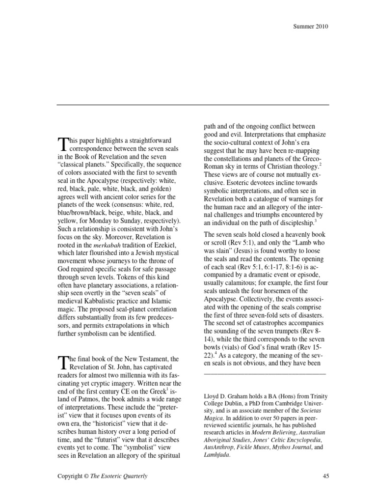Seven Seals and Classical Planets | PDF | Planets In Astrology | Book ...