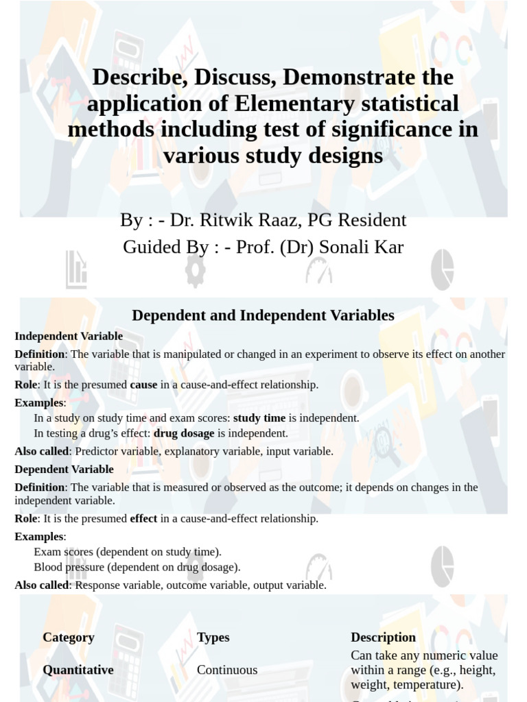 01.01.26 Describe, Discuss, Demonstrate the Application of Elementary ...