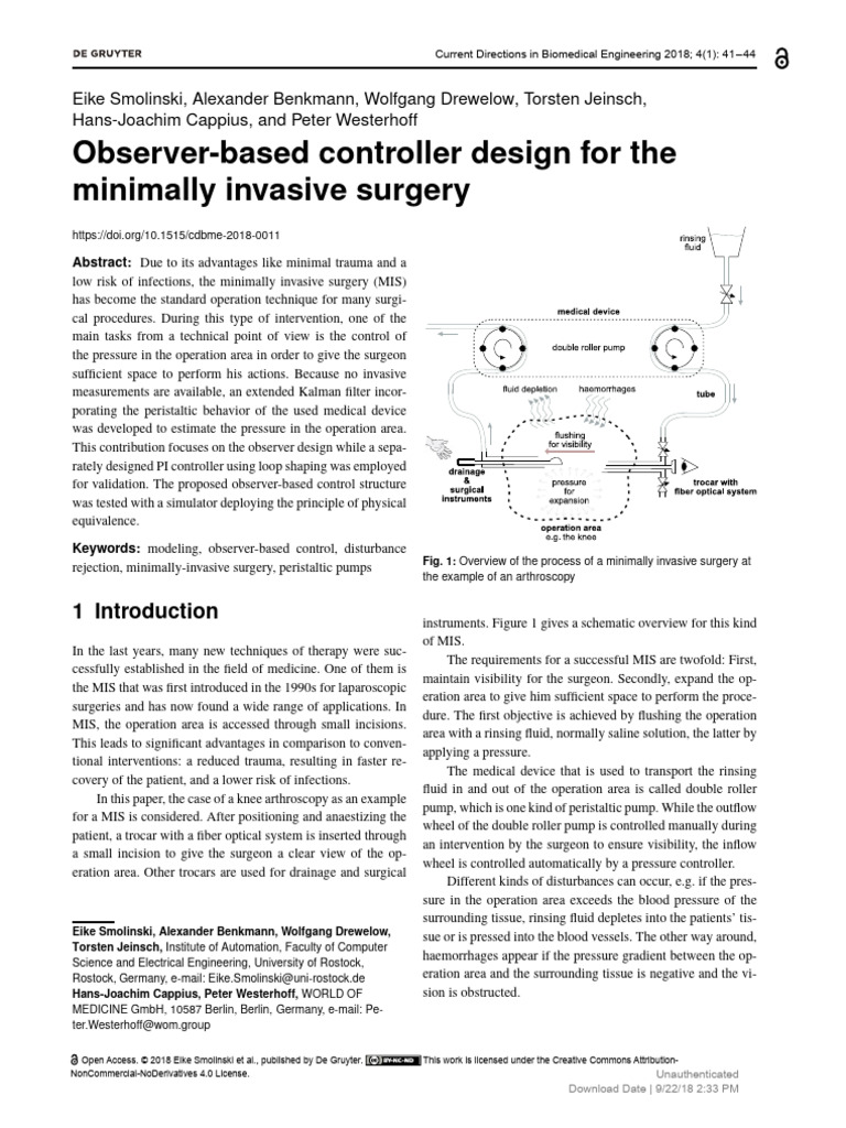 Observer-Based Control in MIS | PDF