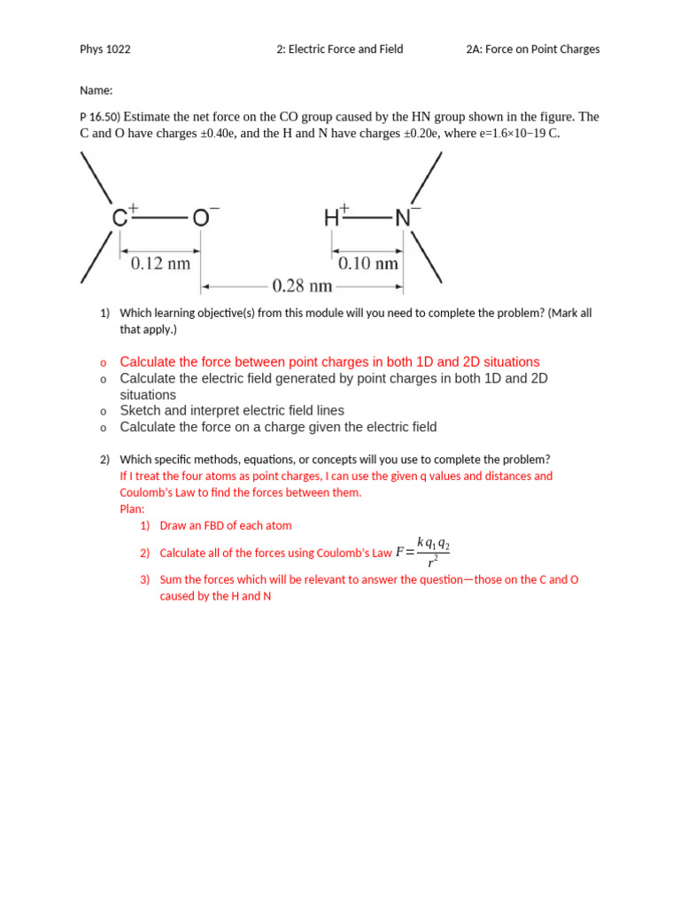 Electric Force on Point Charges Analysis | PDF | Force | Electric Field
