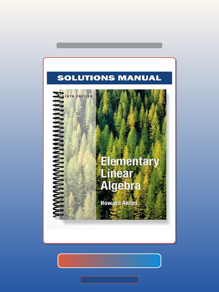 Test Bank For Elementary Linear Algebra 9th Edition by Anton | PDF ...