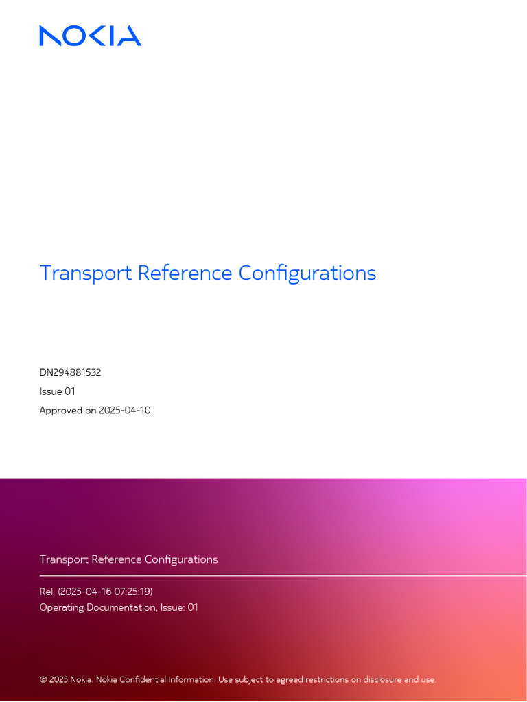 Nokia Transport Reference Configurations | PDF | Internet Protocols | I Pv6