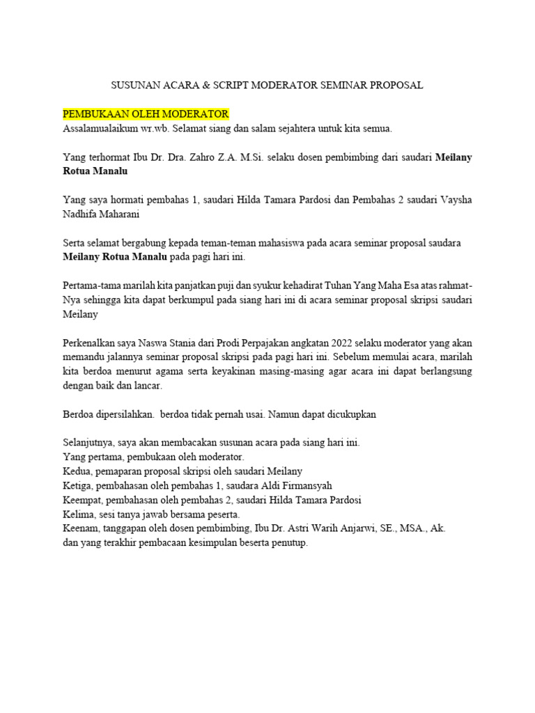 Seminar Proposal Skripsi Meilany 2023 | PDF