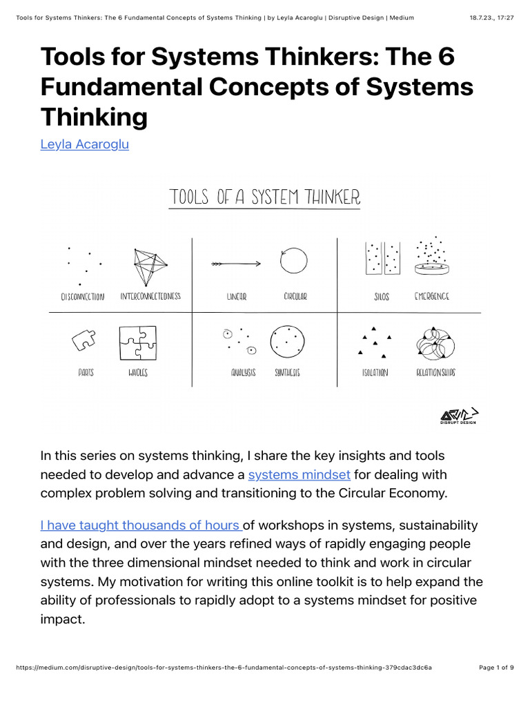 Tools for Systems Thinkers: The 6 Fundamental Concepts of Systems Thinking | by Leyla Acaroglu ...