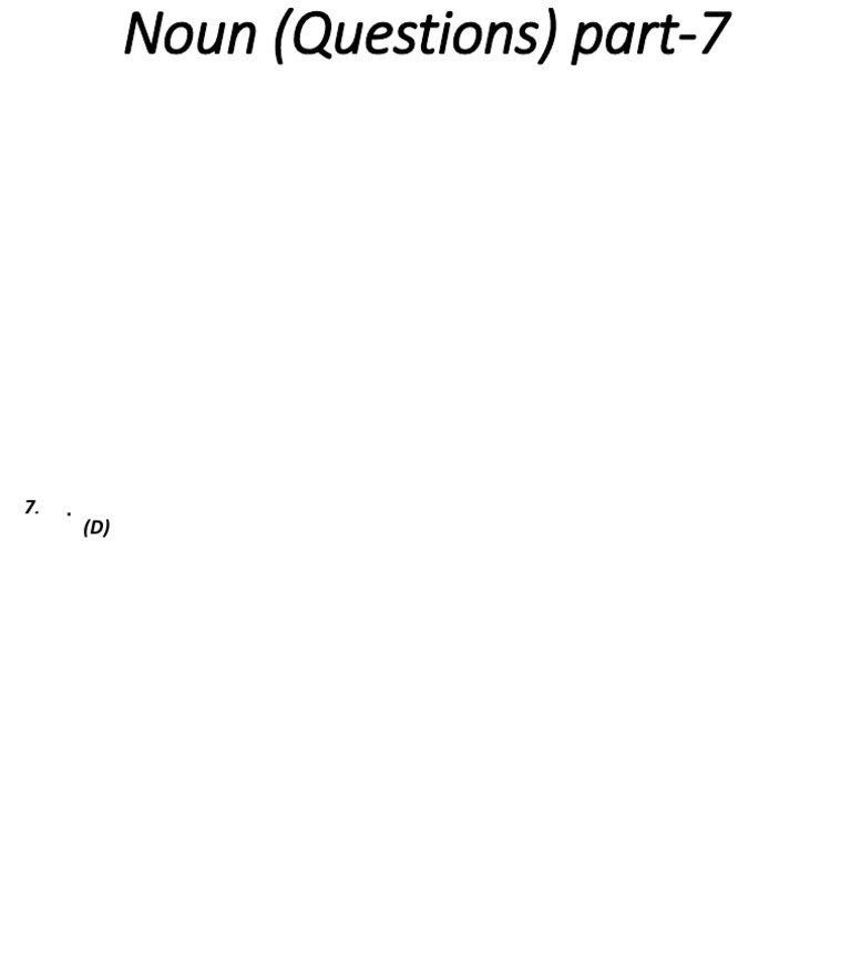 Noun (Questions) Part-7.Pptx PDF | PDF