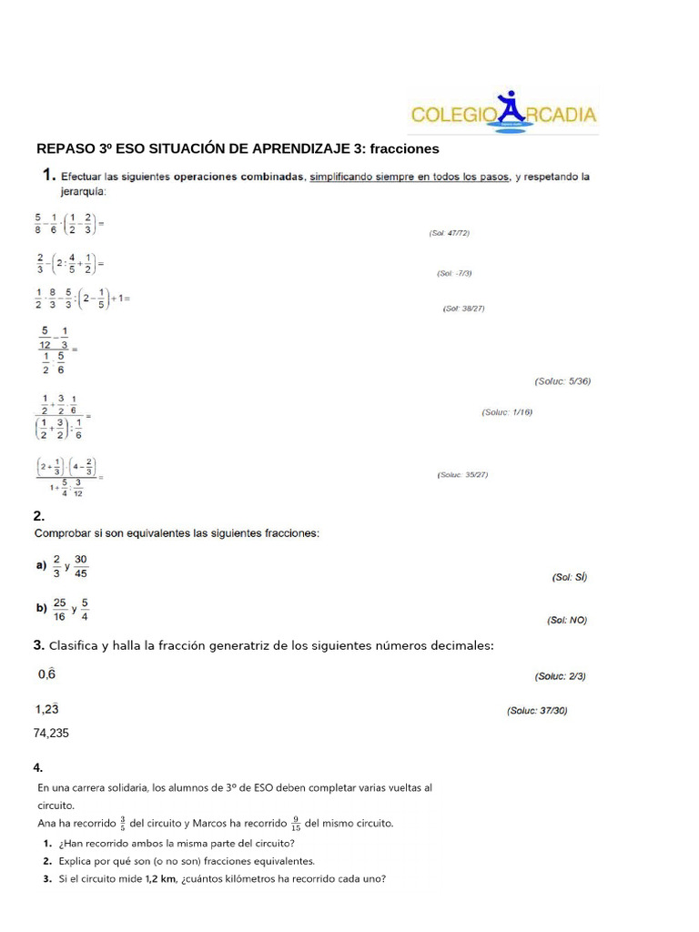 REPASO SA3 fracciones | PDF