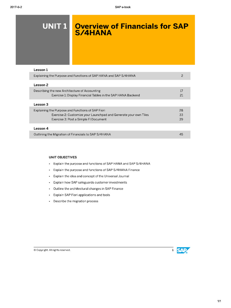 S4F01 Unit 1 Overview | PDF
