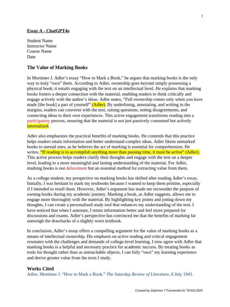 The Importance of Marking Books | PDF | Critical Thinking | Thought