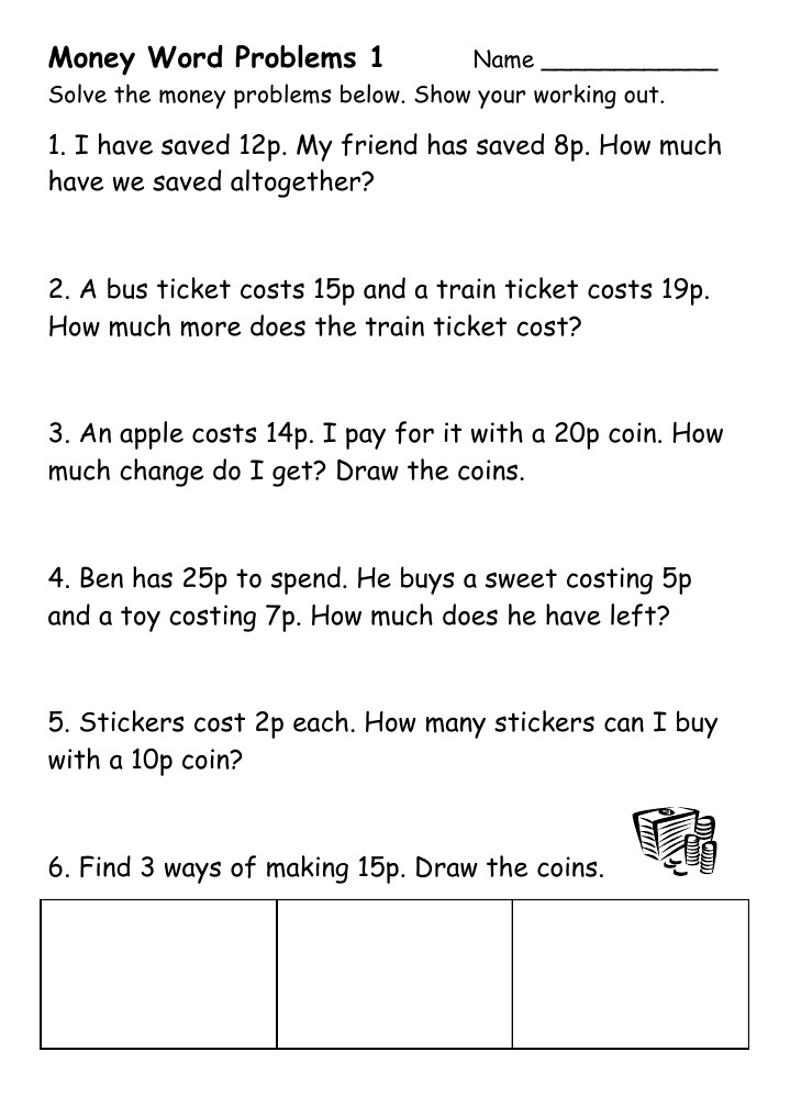 Money Word Problems Practice