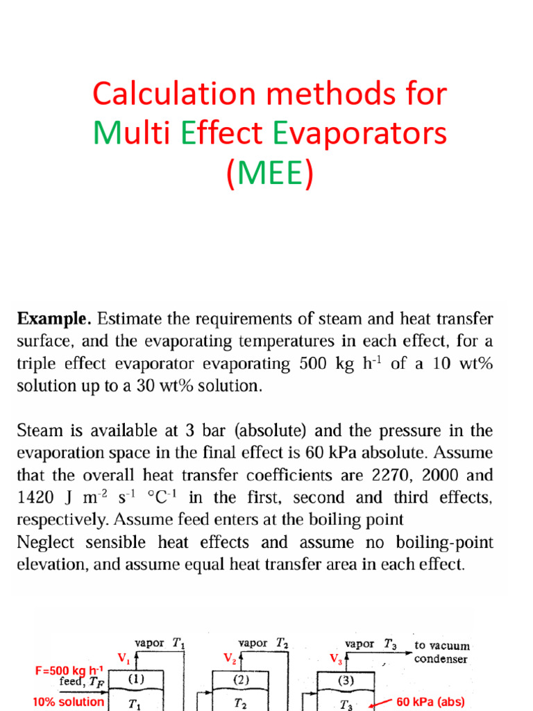 Example Multi Effect Evaporator | PDF
