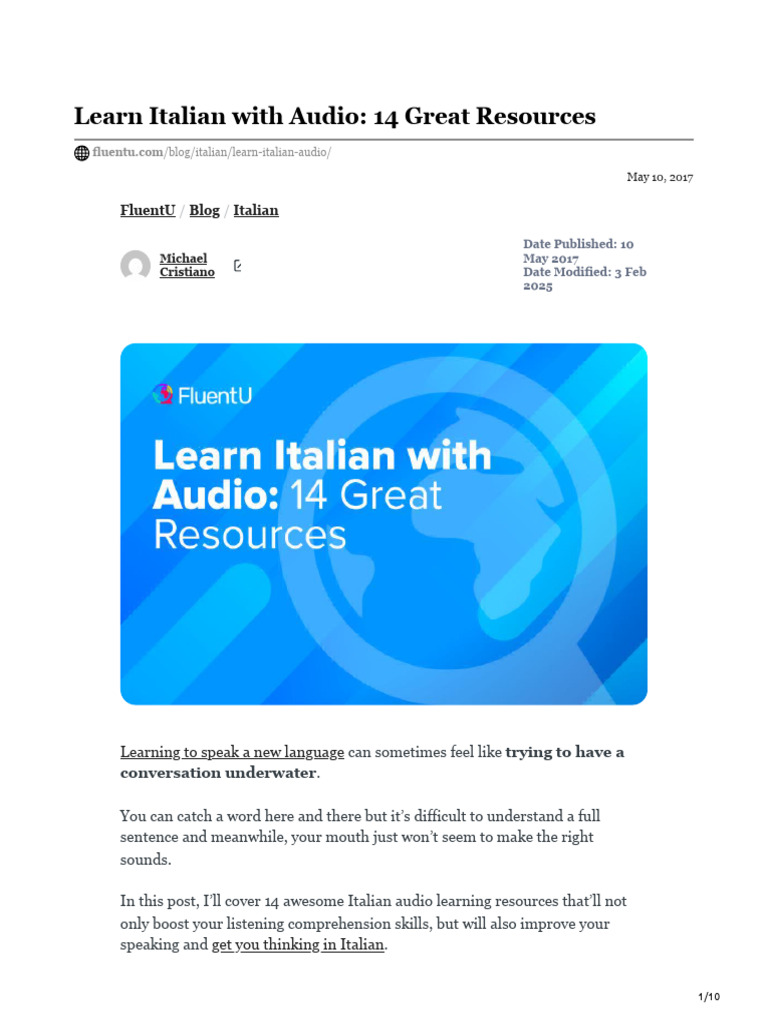 Learn Italian Audio | PDF | Reading Comprehension | Italian Language