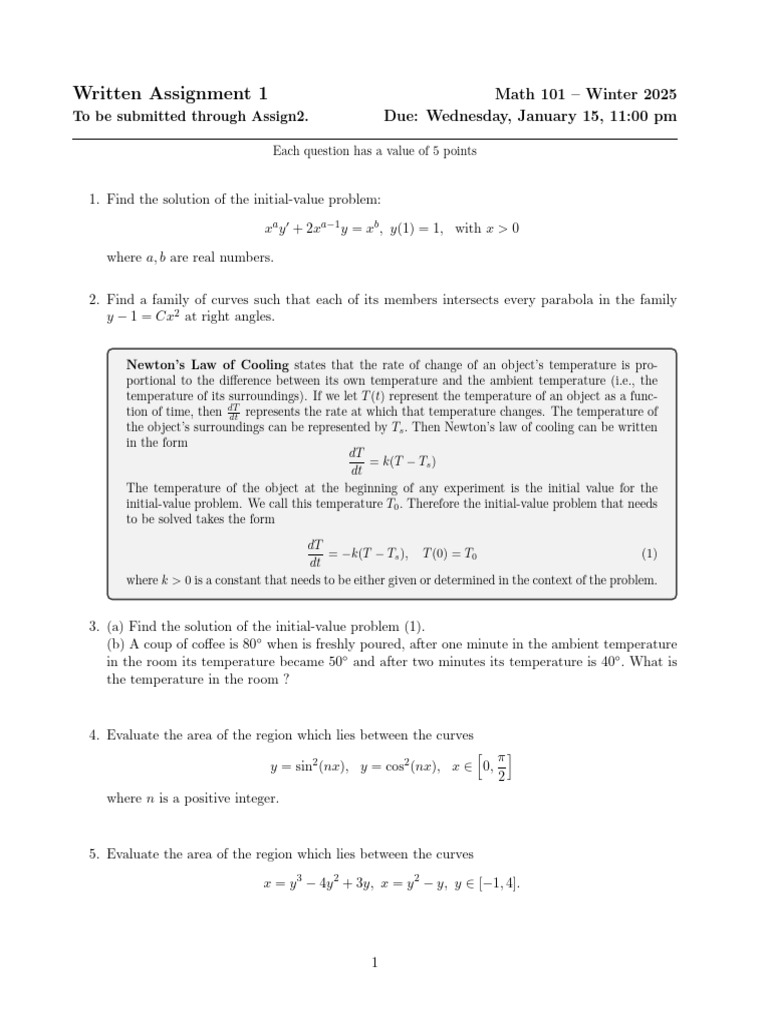 2025-MATH101-A1 | PDF | Mathematics