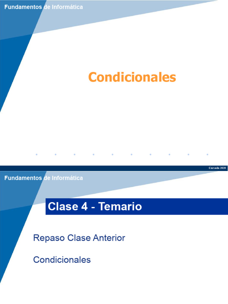 Condicionales_d7658125363d56df992f85b11ab6bca0 | PDF | Flujo de control ...
