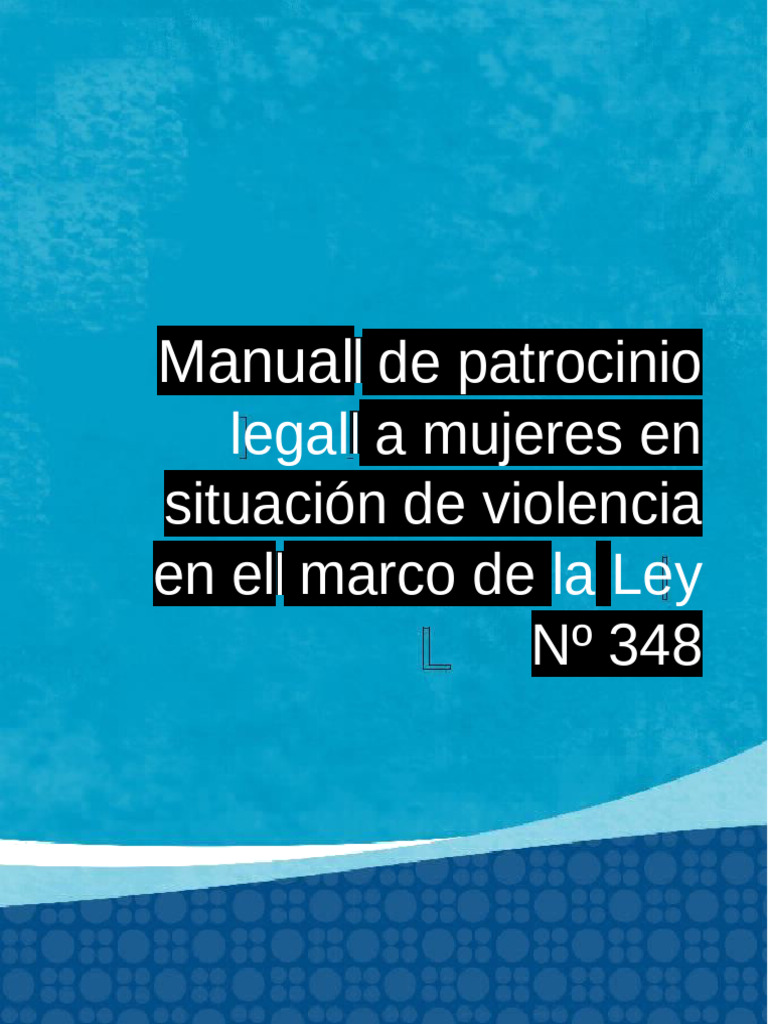 Manual de Patrocinio Para Las Mujeres 348 | PDF | La violencia contra las mujeres | Justicia