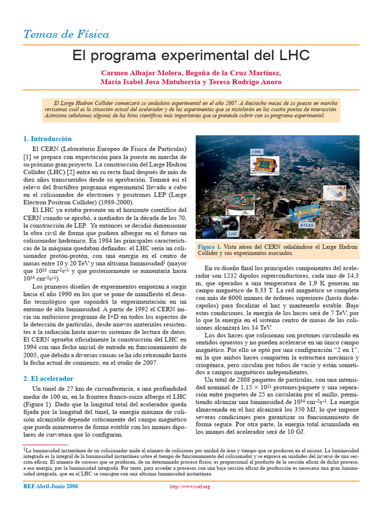 Revista Española de Física Vol 20 n2 | PDF | Gran Colisionador de ...