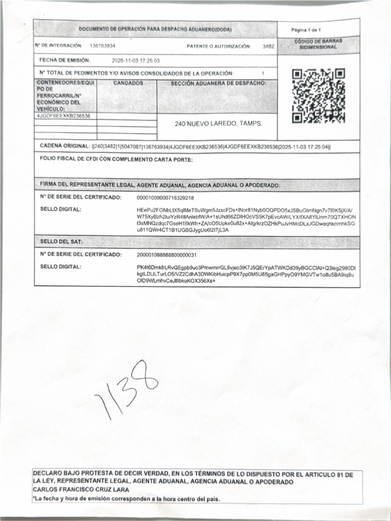 DOCUMENTO DE OPERACIÓN PARA DESPACHO ADUANERO(DODA) | PDF