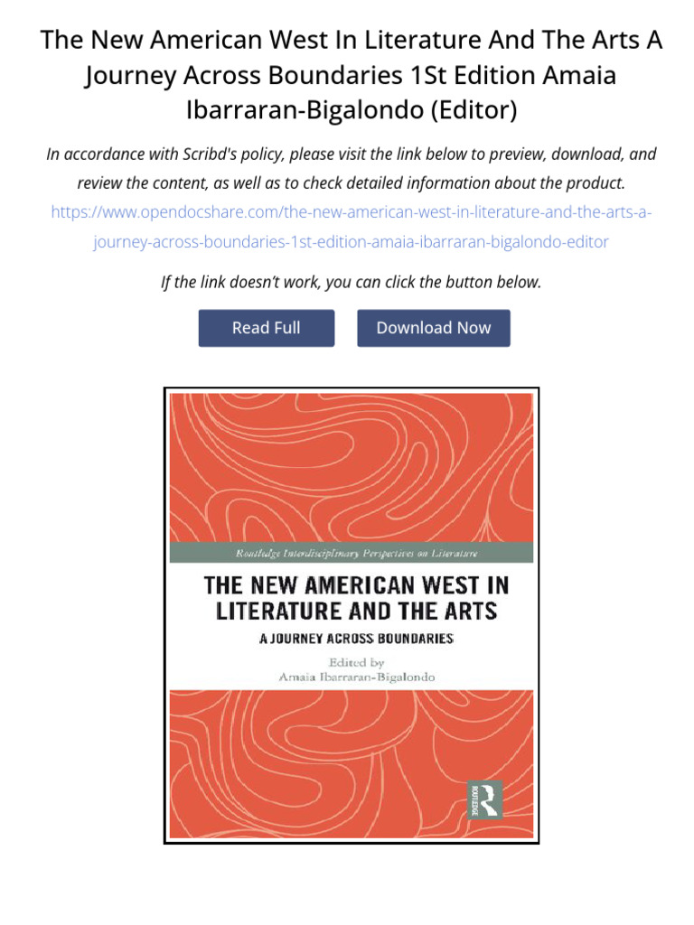 The New American West in Literature and the Arts A Journey Across ...