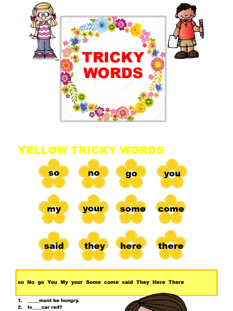 Tricky Yellow Words Practice Exercises | PDF