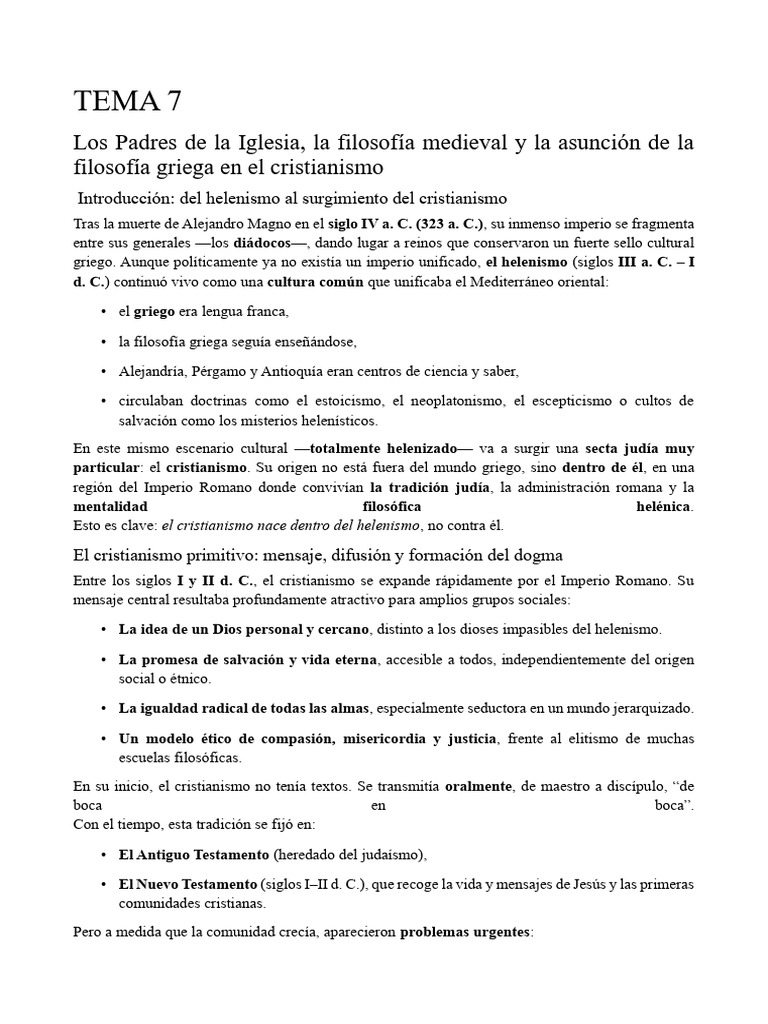 Tema 7. La Filosof%C3%ADa Medieval. | PDF | Agustín De Hipopótamo ...
