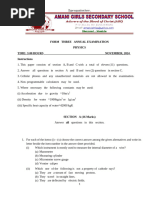 Tanzania Form One Physics Exam 2025 | PDF | Buoyancy | Density