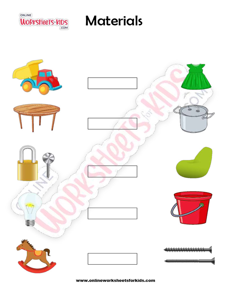 Types of Materials for Kids 01 | PDF
